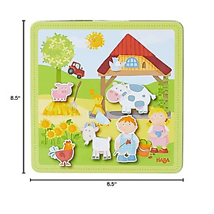 HABA Peter and Pauline's Farm Magnetic Game with 4 Background Scenes in Storage Tin
