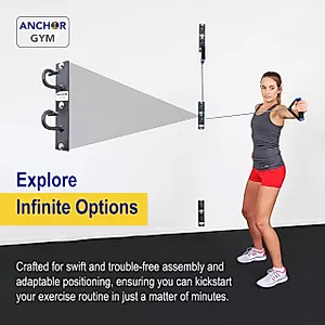 Anchor Gym CORE Station Three Workout Wall Mount Anchors, Ceiling Mounted Hook Exercise Station for Body Weight Straps, Resistance Bands, Strength Training, Yoga, Home Gym (Wood Screws Included)