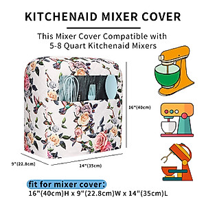 Kitchen Aid Mixer Cover With Pockets,Kitchen Stand Mixer Cover Compatible With 5-8 Quart Kitchenaid Hamilton Mixers,Kitchen Aid Mixer Assecories