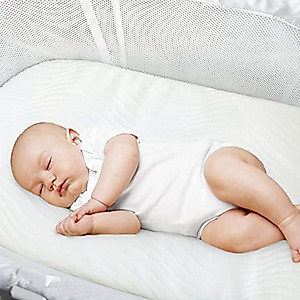 Baby Bassinet Mattress Topper(20" x 30") Fit for Graco Travel Lite, My View 4 in 1, Cloud Baby & Maxi-Cosi Swift Lightweight Bassinet,Waterproof Rectangle Replacement Pad with Removable Mattress Cover