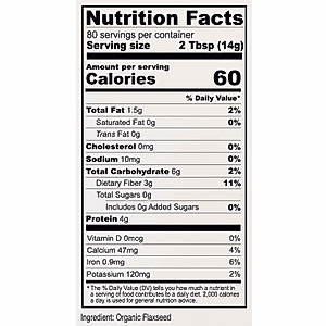 Anthony's Organic Flaxseed Meal, 2.5 lb, Gluten Free, Ground Ultra Fine Powder, Cold Milled, Keto Friendly