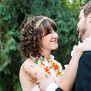 OFNMY 7 Pieces Greek Roman Laurel Leaf Bracelet Armband Golden Laurel Leaves Crown Tiara Costume Accessories Womens Leaf Headband Coil Bracelet Hair Comb Bridal Wedding