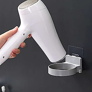 CARURLIFF 2 Pack Hair Dryer Holder Wall Mounted Blower Rack Ring Blow Dryer Wall Hanger for Bathroom