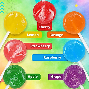 LIEBERS Assorted Candy Lollipops, Bulk Lolly Pops Individually Wrapped, Loli Suckers Party Pack (Lollipops)