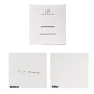 Leather and Vinyl Repair Kit with Ready to Use Color, Vanilla Cream - Repair, Recolor & Restore Couch, Furniture, Auto Interior & Car Seats