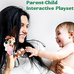 Big Red Barn Farm Animal Toy for 1 2 3 Years Old Toddlers, Preschool Montessori Learning Toys, Pretend Farm Playset with Animal Finger Puppets & Farmer, Christmas Birthday Gift for Boys Girls