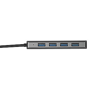 Trust Halyx 4 Port USB 3.2 Gen1 Hub, Extra USB-A Ports, 5 Gbps Data Transfer Speed, Hub for PC, Laptop, Computer with USB-A Port, Compact Hub, Widows, Mac, Chrome - Grey