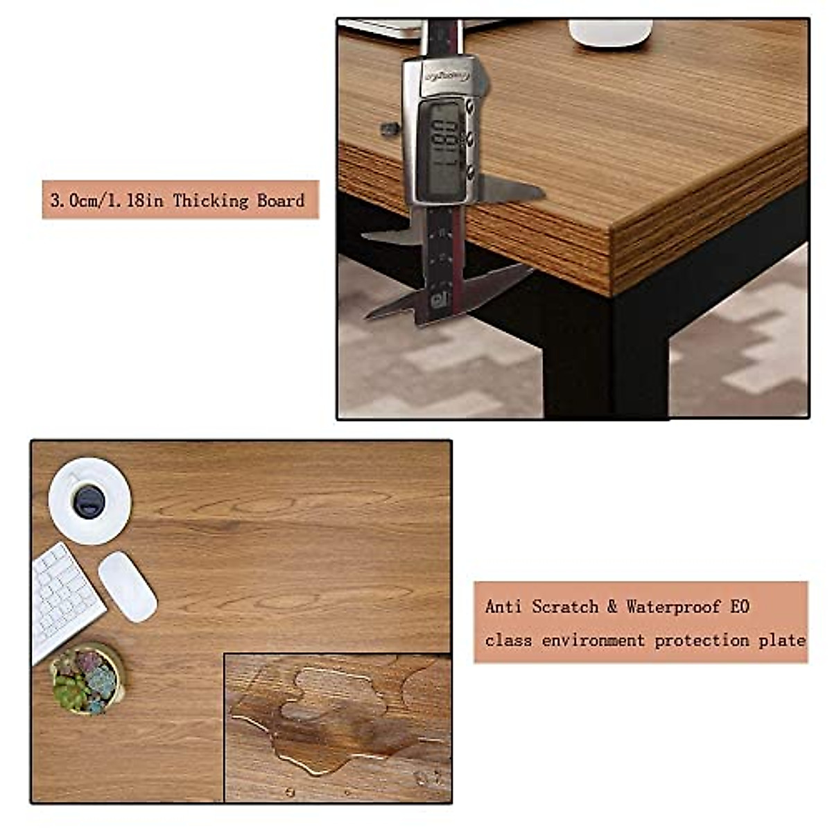 BIBOC Computer Desk/Dining Table,36×72 inch Office Desk Sturdy Writing Workstation Large Office Desk Writing Modern Simple Study Table for Home Office Desk Workstation Wide Metal Sturdy Frame