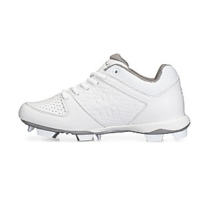 RIP-IT Girls Diamond Softball Cleats | Youth Softball Shoes for Girls | White | Size 4.5
