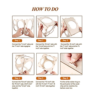 Aoibrloy Wood Balloon Sizer Box Cube, Balloon Size Measurement Tool for Creating Balloon Arches, Balloon Decoration and Balloon Column Stand (9 Holes)