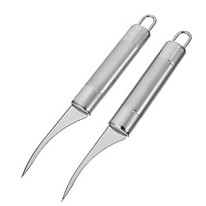 1 Set 2 Pcs Stainless Steel Shrimp Opener Fish Seafood Cleaner Tool Prawn Cleaning Tool Seafood Picks Tool Shrimp Prawn Peeler Crab Poop Oyster Wooden Peeling Machine Lobster