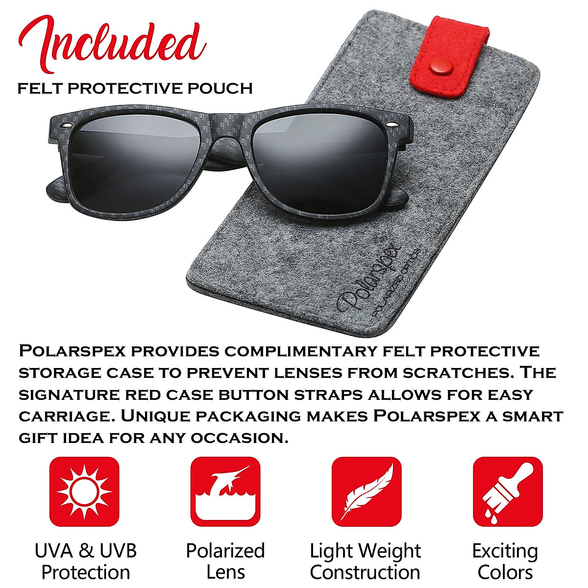 PolarSpex Mens Sunglasses - Retro Sunglasses for Men, Polarized Sunglasses for Womens - Cool Shades for Driving, Fishing