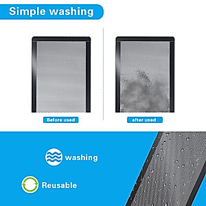 4 Pieces 240 x 120 mm Magnetic Frame PC Cooler Filter, PC Fan Dust Filter Magnetic Frame, Dustproof PVC Cover Computer Fan Grills, Dust Filter for Computer Cooler Fan (Black)