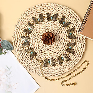 Amaxiu Butterfly Metal Waist Chain Belt, Women Western Belt Adjustable Link Belt Turquoise Waist Belt for Dress Jeans(Gold)