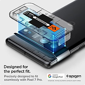Spigen Camera Lens Screen Protector [GlasTR EZ Fit Optik] Designed for Pixel 7 Pro [Case Friendly] - Black [2 Pack]