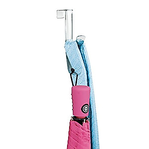 InterDesign Over Door Organizer Hook for Coats, Hats, Robes, Clothes or Towels – Double Hook, Clear, Pack of 3