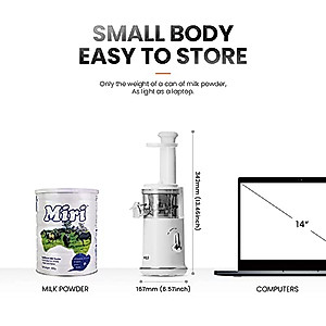 Small Juicer Machines, MIUI Slow Masticating Juicers with Ice Cream Maker Function, Easy to Clean Suitable for Celery Fruit Vegetable, Mini Electric Juciers Maker (White)