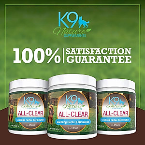 K9 Nature Supplements: All-Clear - Allergy Supplement for Dogs - 45 Chews - Soothing Herbal Formula with Natural Ingredients - Support for Pet’s Seasonal Allergies & Itching - for All Breeds
