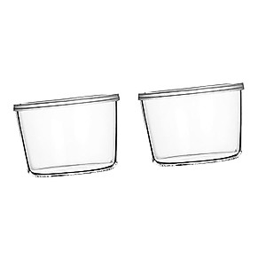 NOLITOY 2pcs Yogurt Cup with Cover trifle bowl glass clear glass bowls vitroleros para mini Glass dessert bowl mini salad bowl clear fruit Multi-functional Bowl Pudding Bowl