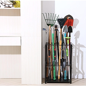 UU-Major Garden Tool Organizer for Garage Corner Heavy Duty,Garage Storage Organization for Broom,Mop,Rakes,Free Standing,Yard Tool Holder for Lawn/Shed/Outdoor.