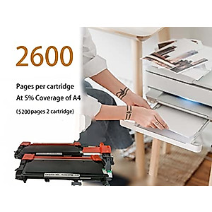 Ebooine Compatible Toner Cartridge Replacement for Brother TN660 TN630 High Yield to use with HL-L2300D HL-L2380DW HL-L2320D DCP-L2540DW HL-L2340DW HL-L2360DW MFC-L2700DW Printer (Black, 2 Pack)