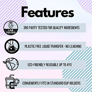 Hamarue 3-in-1 Glass Sippy Cups for Toddlers | Silicone Coated Glass Baby Bottles | Non-Toxic Transition Cup for Baby with Removeable Handles | Baby Straw Cup NB+, 3M, 6M, 12M (Teal, 5 oz)