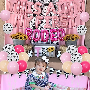 Wonmelody Western Cowgirl 2nd This Aint My First Rodeo Birthday Decorations Girls Pink This Aint My First Rodeo Balloon Banner Retro Horse Balloon Cow Pennant for My Rodeo 2nd Birthday Decoration