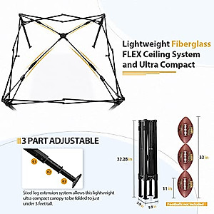 EAGLE PEAK Flex Ultra Compact 4x4 Pop-up Canopy, Sun Shelter, Changing Room, Portable Privacy Canopy Cabana for Pool, Fashion Photoshoots, or Camping, Black