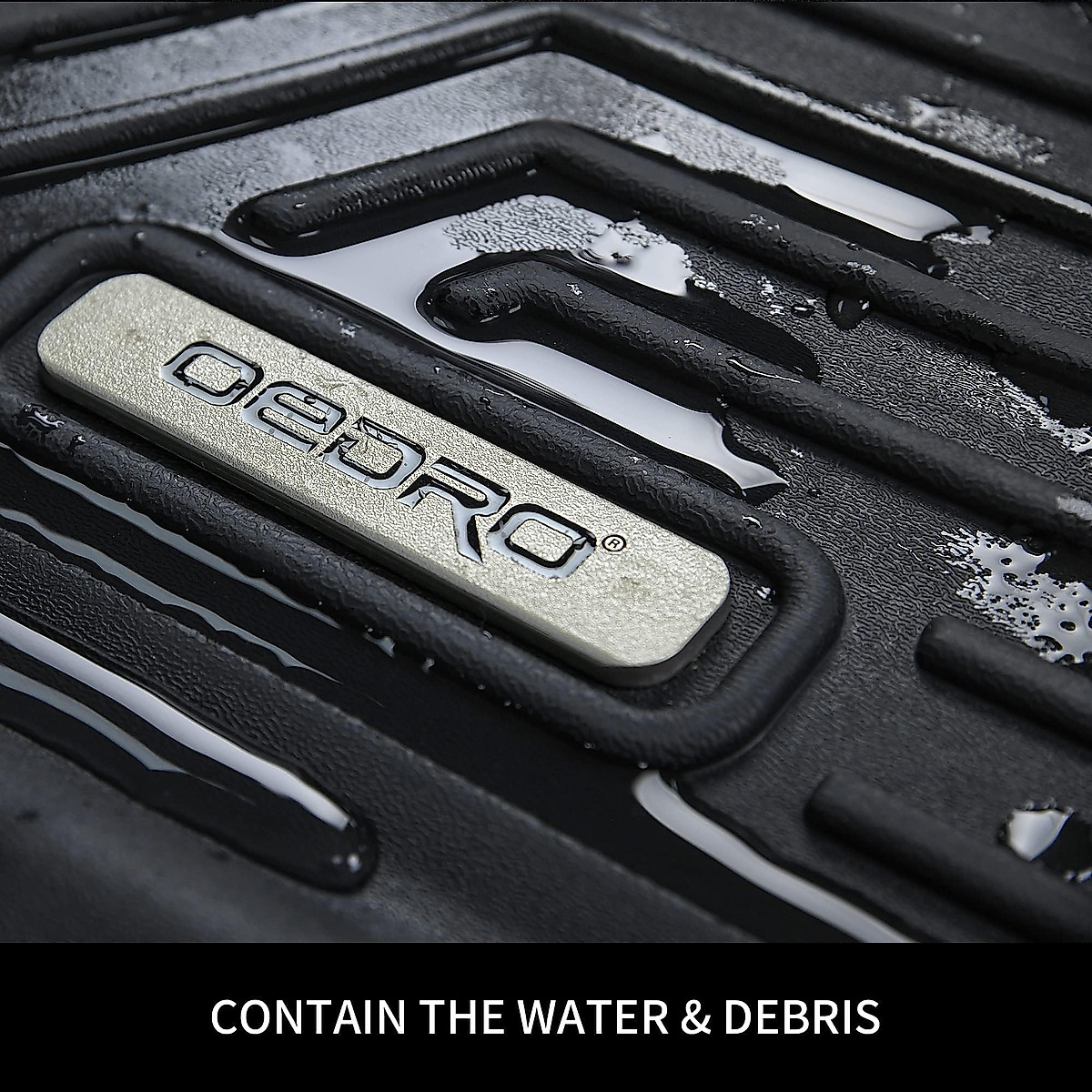 OEDRO Floor Mats Fit for 2019-2023 Ford Ranger SuperCrew Cab, Front & 2nd Seat 2 Row Liner Set, Black Custom Fit TPE All-Weather Guard