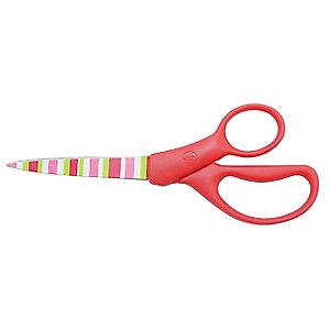 Westcott 8 Inch Straight Holidazed Scissors - Red Handle, Stripes
