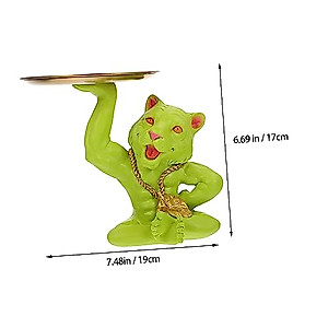 BESTOYARD 1pc Candy Plate Cell Phone Stands Stainless Steel Cake Pan Candy Necklaces Iron Serving Platter Ring Tray Dish Jewelry Tray Key Tray Decoration Animal Craft Ornament Dry Food Plate