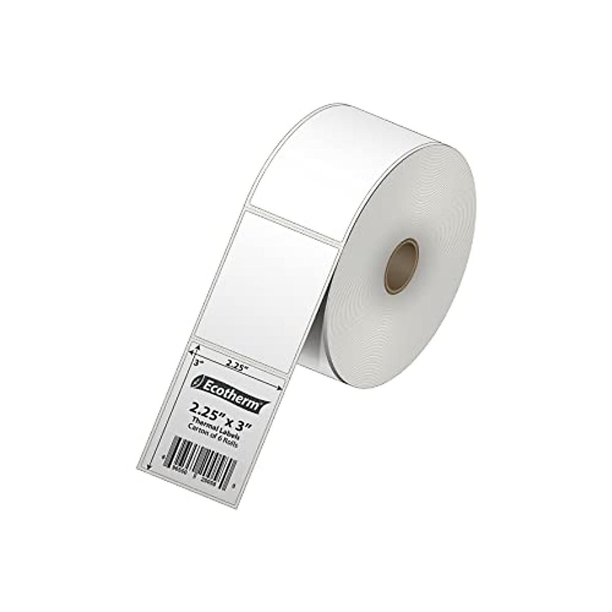 Ecotherm 2.25x3 Thermal Labels - 840 Paper Stickers Per Roll - 6 Rolls - fits Zebra LP2824, LP2844, GC420, GK420, GX430, ZD220, ZD410, ZD420, ZD500, ZD620, ZP-500, GT800 Direct Thermal Printers