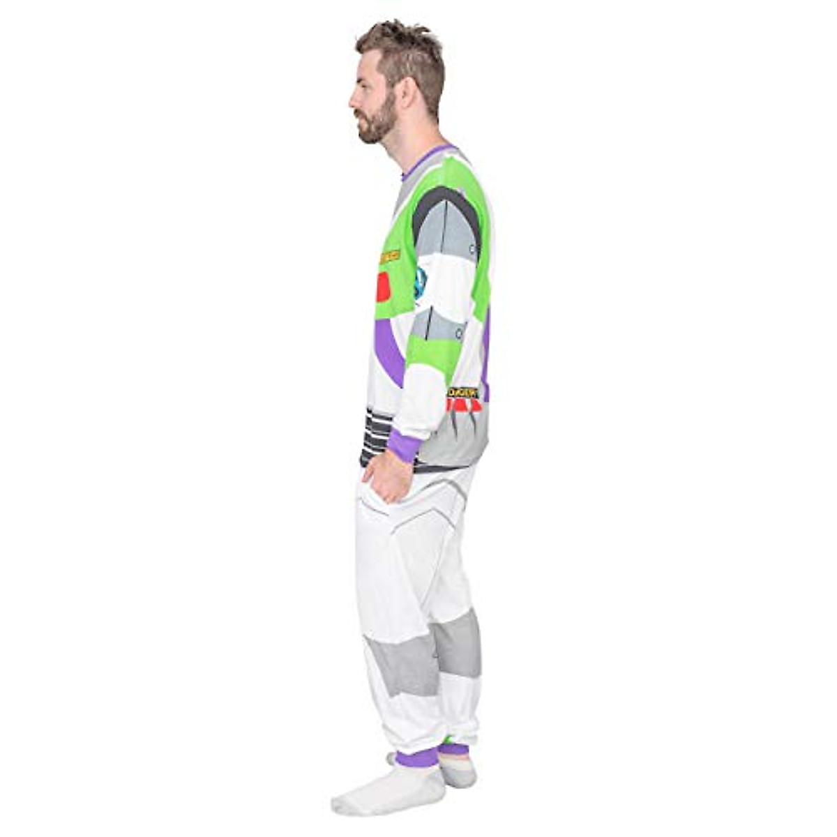 Mad Engine Toy Story Buzz Lightyear All the Buzz Costume Pajama Shirt and Pants Set White