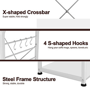 soges Kitchen Shelf, 6 Shelves, Multifunctional Storage, Contemporary Style, White