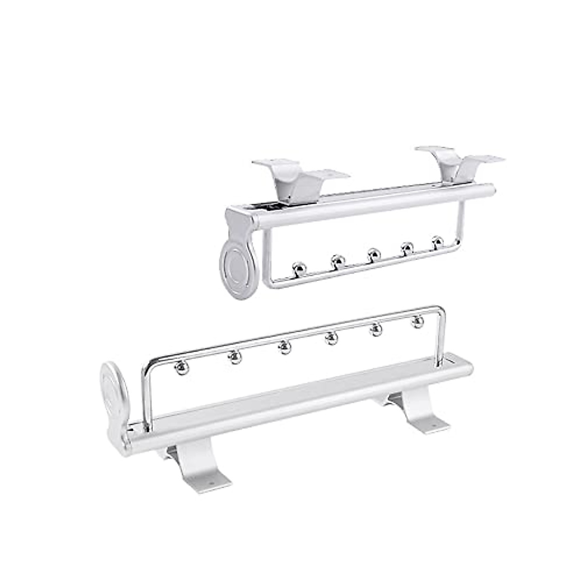 Retractable Closet Pull Out Rod Heavy Duty Pull-Out Retractable Wardrobe Valet Rod Storage Rack Hanger Extender Top Mount Hanging Telescopic Rail Wardrobe Clothes Clothes Rail Ideal for Closet (Color