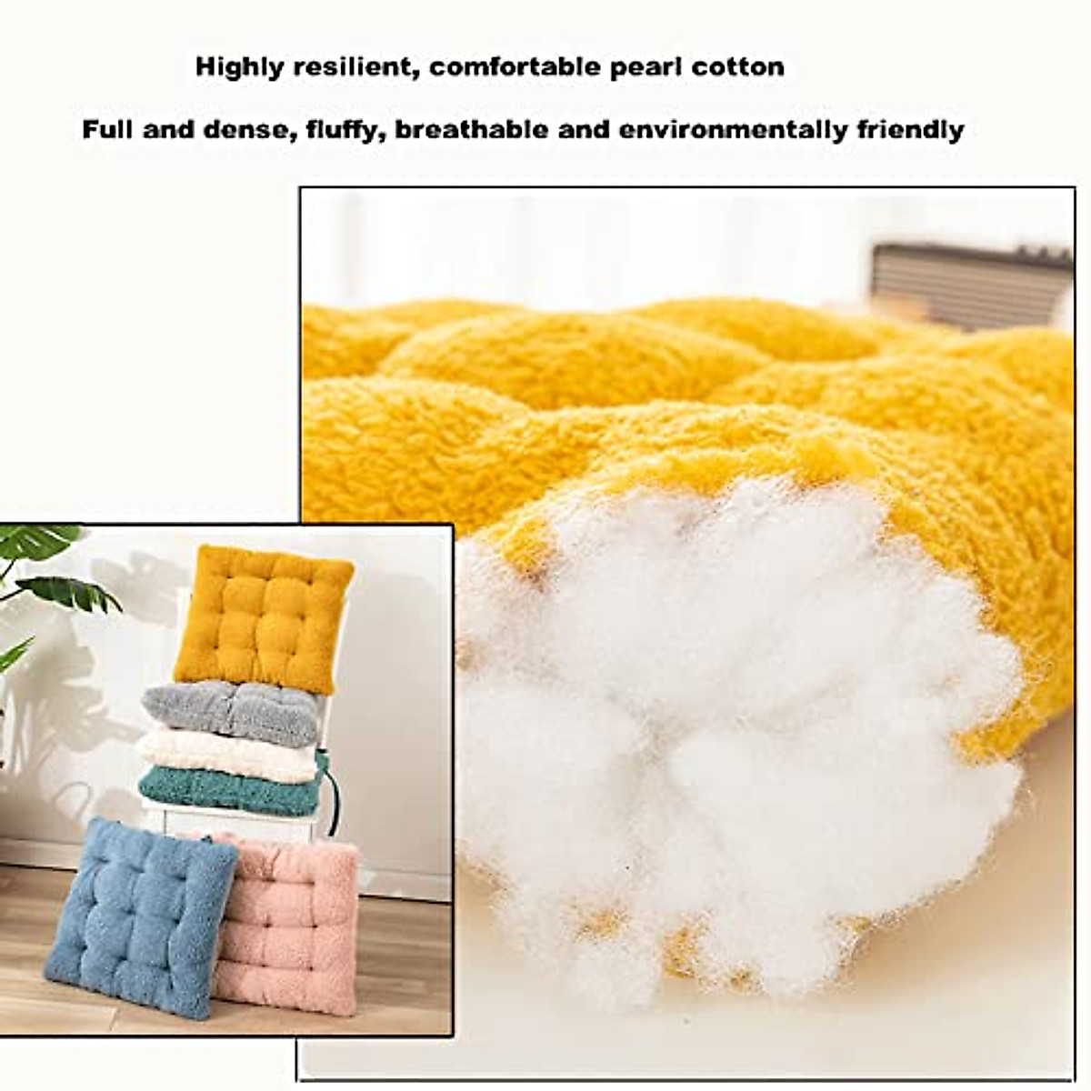 Gruytoie Round Chair Seat Cushions, Comfortable Garden Kitchen Patio Sofa Seat Pads Dining Chair Cushion Pad, for Indoor Outdoor Décor (H 50X50cm)