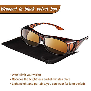 Frienda 3Pcs Fit Over Sunglasses Men Women Polarized Lens Wrap Over Glasses Driving Sport Oversize Eyeglasses (Classic Color)