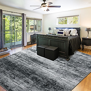 BALAPET 10x14 Modern Abstract Area Rug for Living Room Bedroom, Large Machine Washable Boho Floor Carpet with Non-Slip Backing for Indoor Office Dining Room, Home Deco Non-Shedding