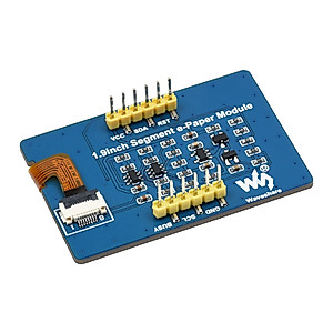 waveshare 1.9inch E-Paper Module 91 Segments E-Ink Display for Raspberry Pi/Arduino/STM32, Black/White Display Color, I2C Bus, Support Partial Refresh, 3.3V/5V