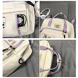 Kawaii Crossbody Purse for Girl Tote Indie Backpack School Japanese Asthetic Backpack INS Messenger Bag Kawaii Backpack Prime (black)