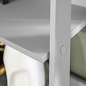 Walker Edison Sophia Modern 4 Shelf Ladder Bookcase , 55 Inch, Grey