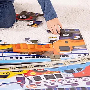 Melissa & Doug Traffic Jam Jumbo Jigsaw Floor Puzzle (24 pcs, 2 x 3 feet long) - FSC Certified