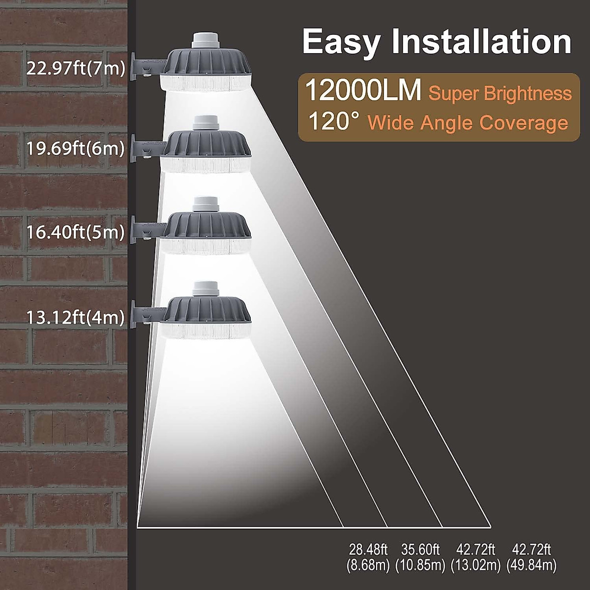 Owleye 12000LM Dusk to Dawn Outdoor Lighting LED Barn Light, 90W 4000K Daylight, AC 110-240V, ETL Listed, IP 65 Waterproof Security Lights for Yard Warehouse Garage