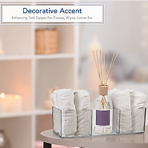 Royal Imports Clear Acrylic Kitchen Table Counter Organizer, Bathroom Decor Toilet Paper Holder, Tissue Tank Top Box, Decorative Storage Container with compartments - Art Supplies, Plants