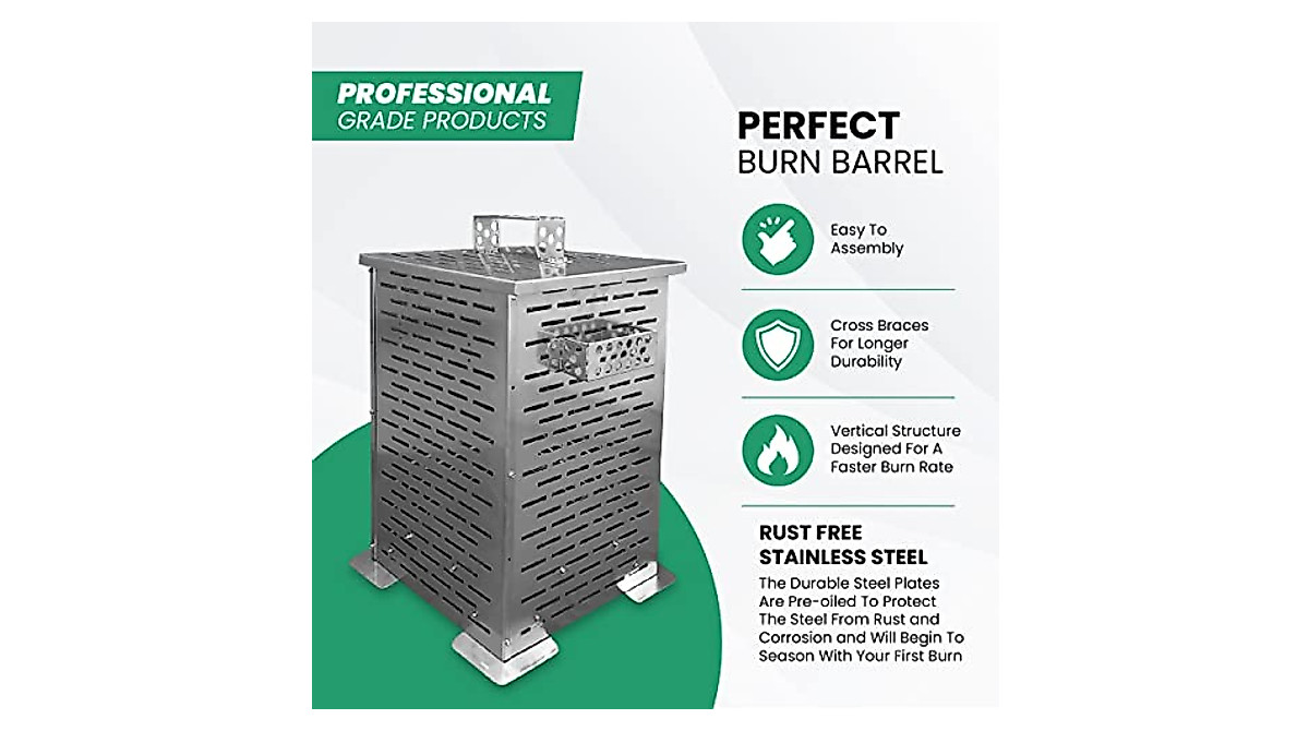Heavy Duty Stainless Steel Burn Box for Yard Waste & Fire Pits ...
