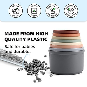 OWNONE 1 Stacking Cups for Toddlers 8 Pcs, Baby Stacking Toy for 6 Months and Up, Nesting Cups for Boys & Girls 1 2 3 Years Old