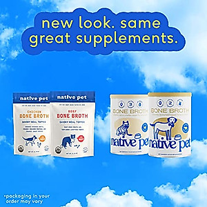 Native Pet, Dogs & Cat Broth Bundle | Chicken & Beef Flavored | Dog Food Topper for Picky Eater | Dog Gravy & Dog Bone Broth Powder
