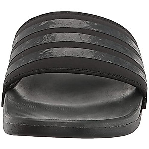 adidas Women's Adilette Comfort Slide Sandal, Black/Grey/Black, 8