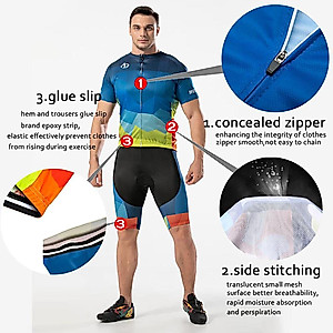 Men's Bike Clothing Set Cycling Jerseys Road Bicycle Shirts Kit + Bib Shorts Quick-Dry Full Zipper Riding Clothes