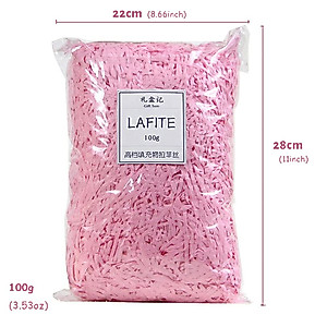 NC Basket Grass,Crinkle Cut Tissue Paper,Recyclable Craft Shred Confetti Raffia Paper Filler,For Easter Gift Box Wrapping Packing Filling,100g 3.53oz Party Decoration (light pink)